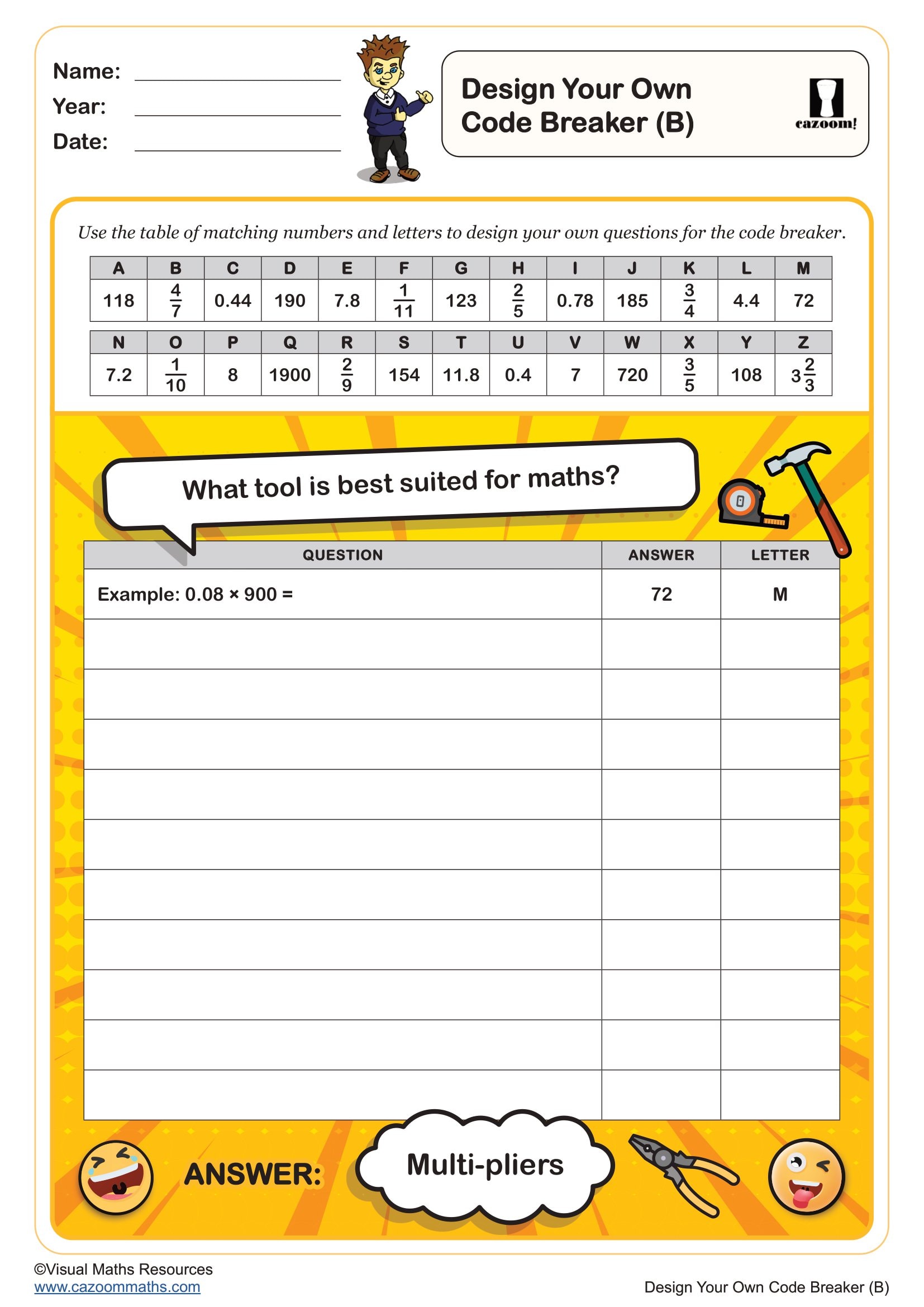 Design Your Own Code Breaker (A) Worksheet | Fun and Engaging Year 2 ...