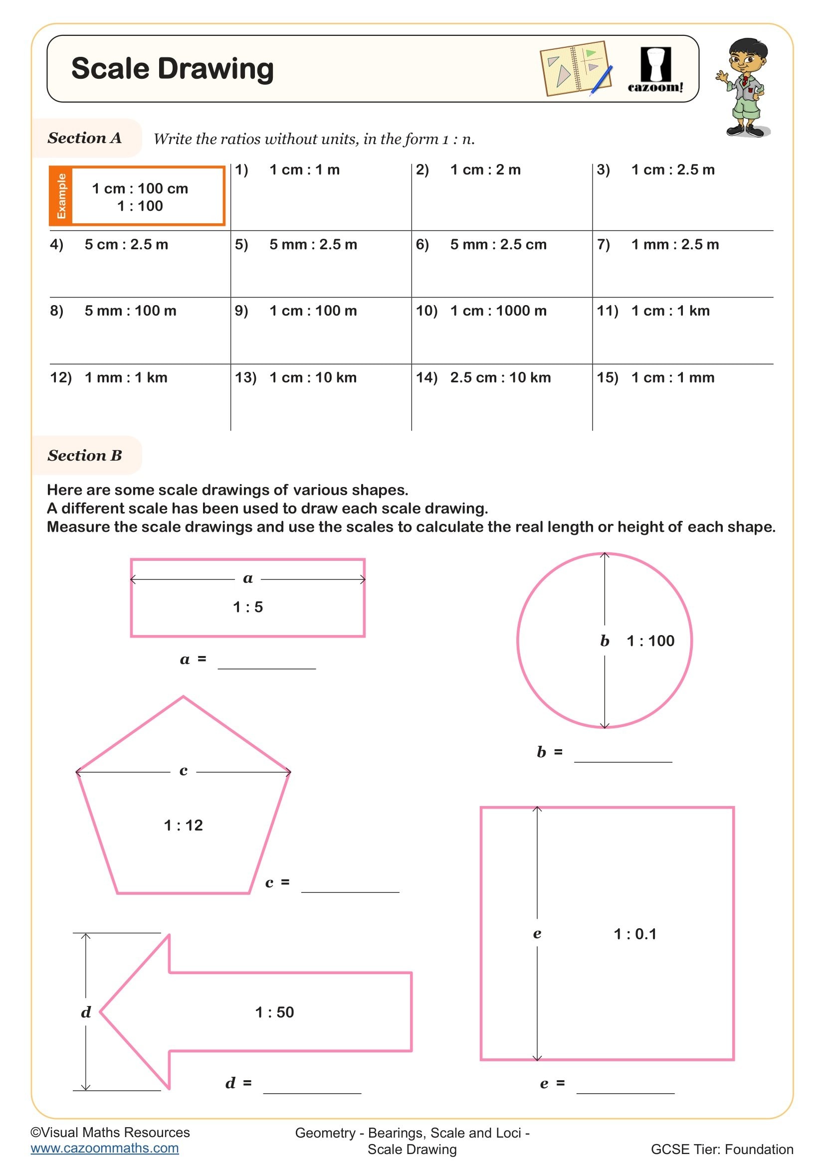 Map Scales Worksheet | Fun and Engaging Year 8 and Year 9 Geometry ...
