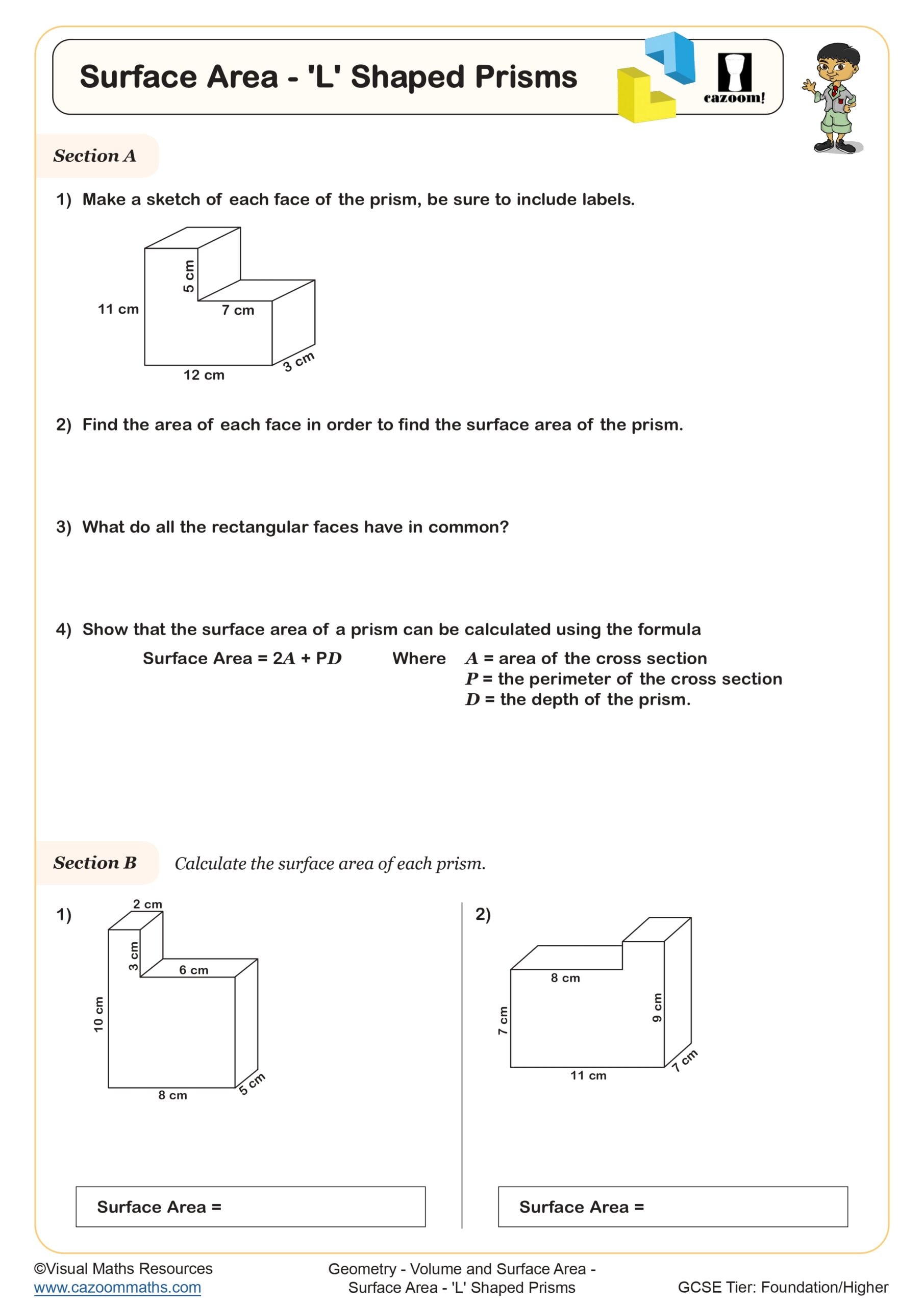 Volume & Surface Area Worksheets | KS3 [FREE]