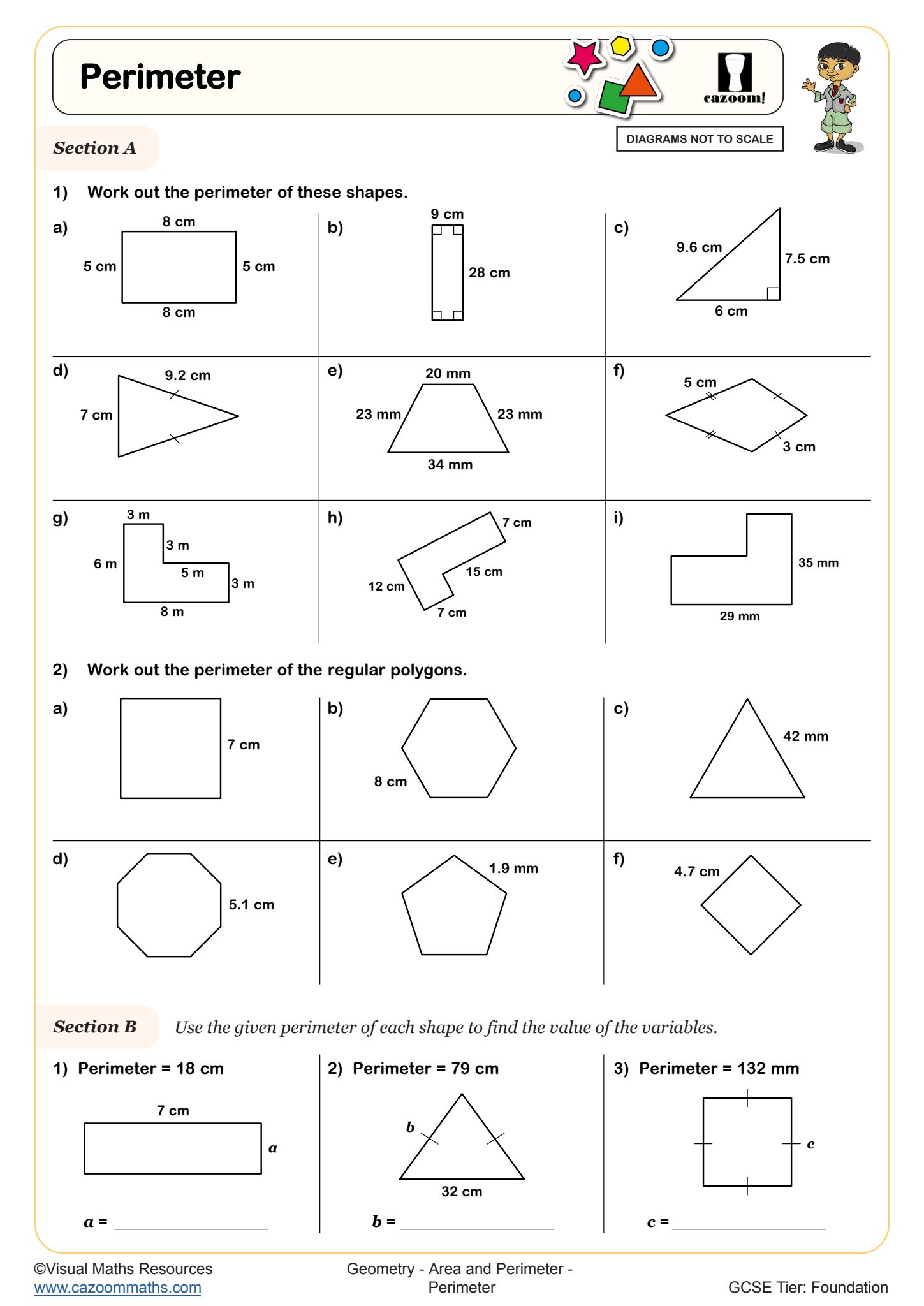 Area and Perimeter Worksheets - Printable Perimeter and Area Worksheets ...