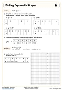 Plotting Exponential Graphs Worksheet | Fun and Engaging Year 10 and ...