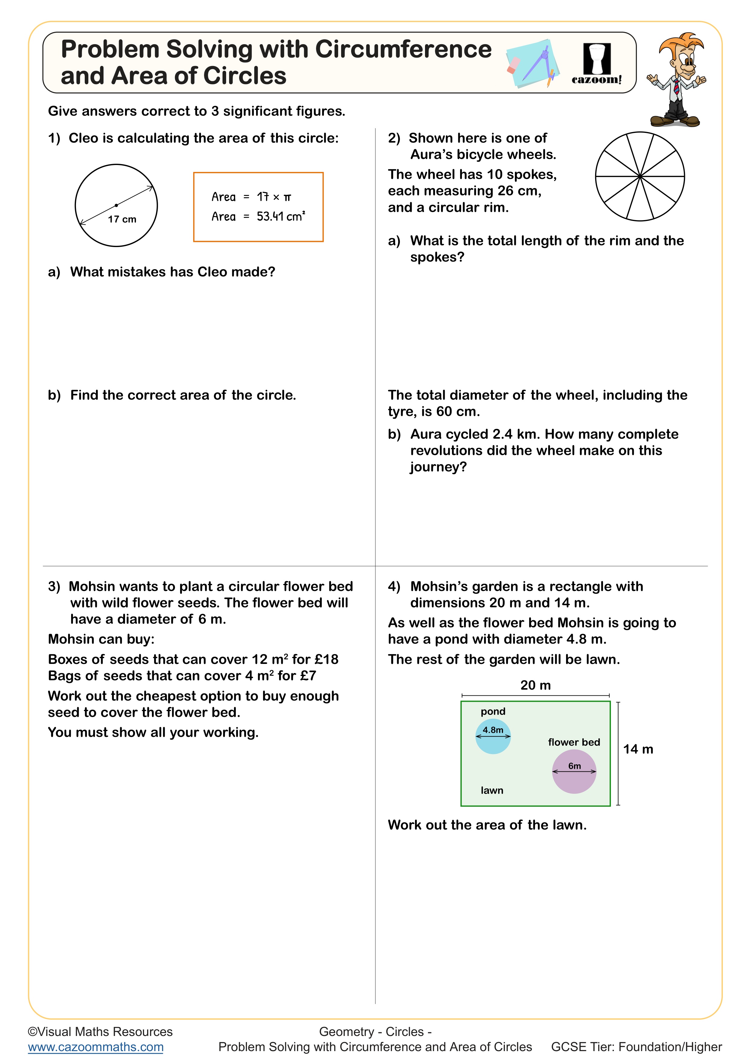 Circle Worksheets | Printable PDF Circle Theorems Worksheets
