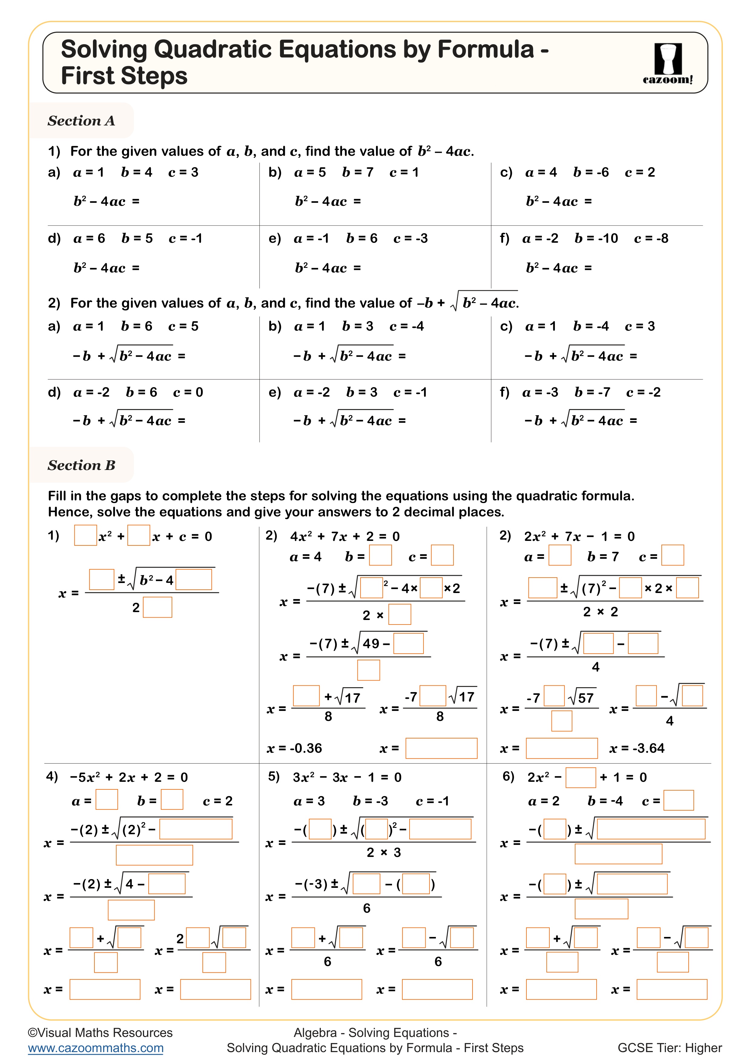 Solving Quadratic Equations PDF Worksheets | Fun and Engaging Algebra Worksheets