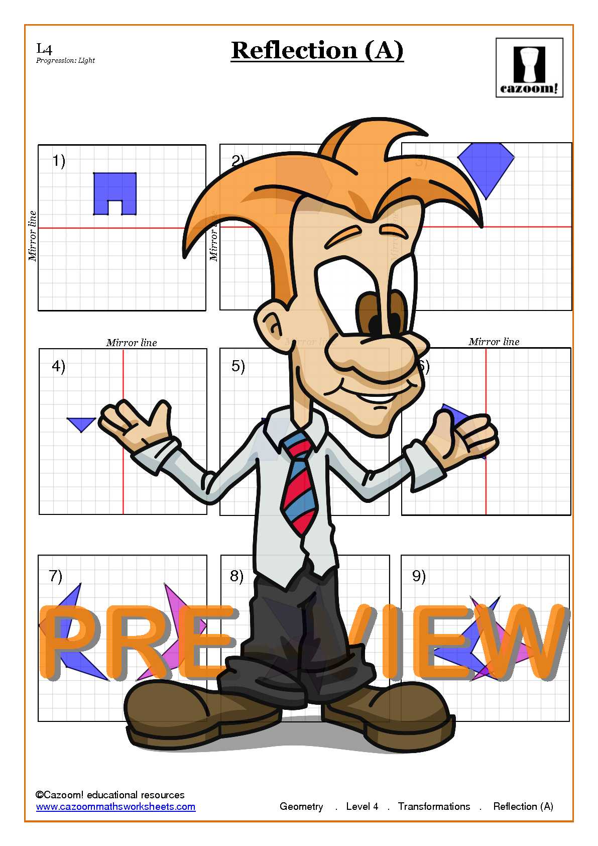 Transformations Worksheets with Answers | Cazoom Maths Worksheets