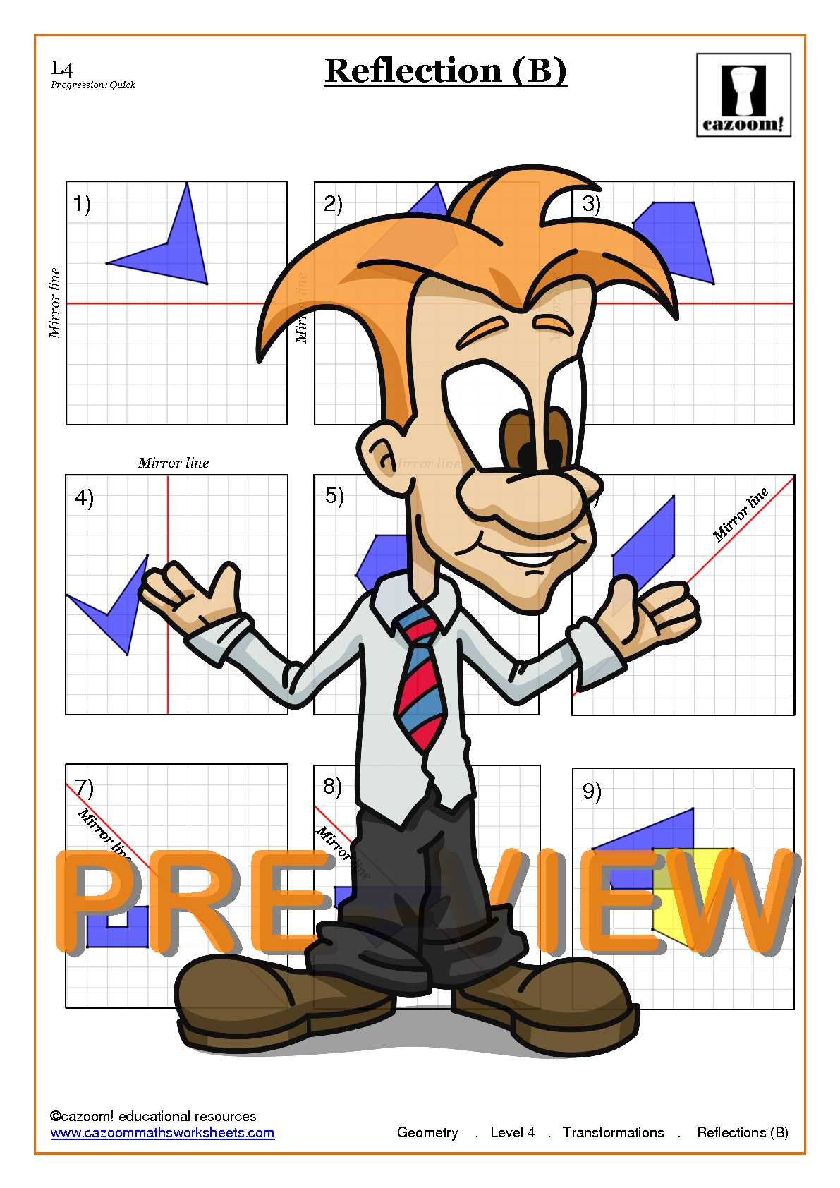 Transformations Worksheets with Answers | Cazoom Maths Worksheets