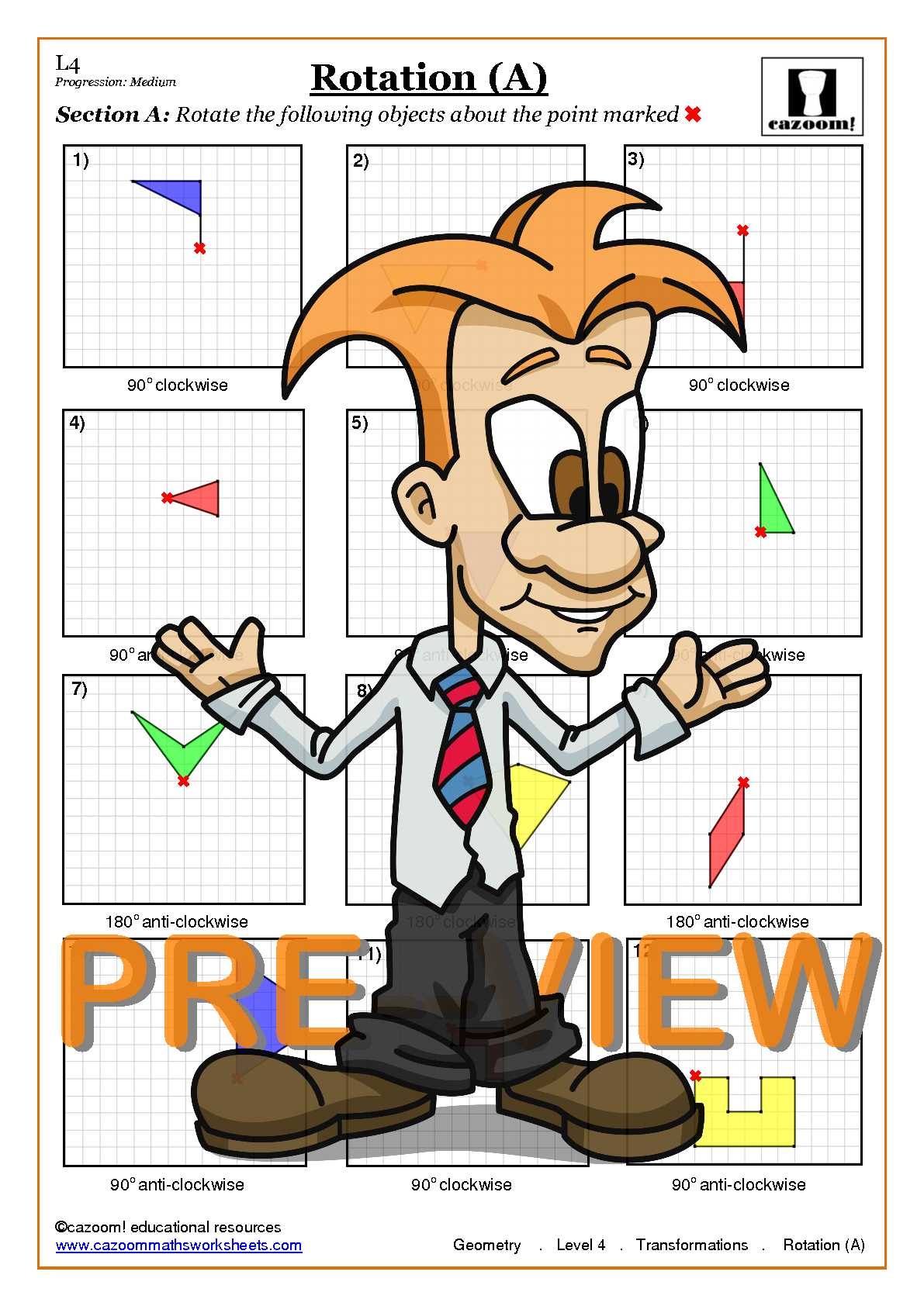 Transformations Worksheets with Answers | Cazoom Maths Worksheets