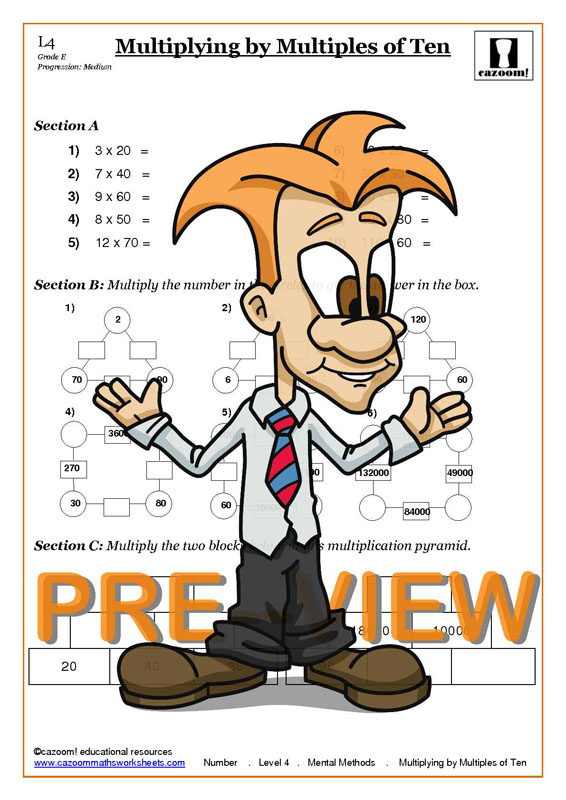 Mental Maths Worksheets | Cazoom Maths Worksheets