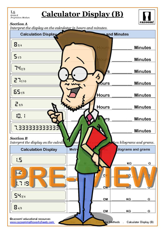 Calculator Methods Worksheets | Cazoom Maths Worksheets