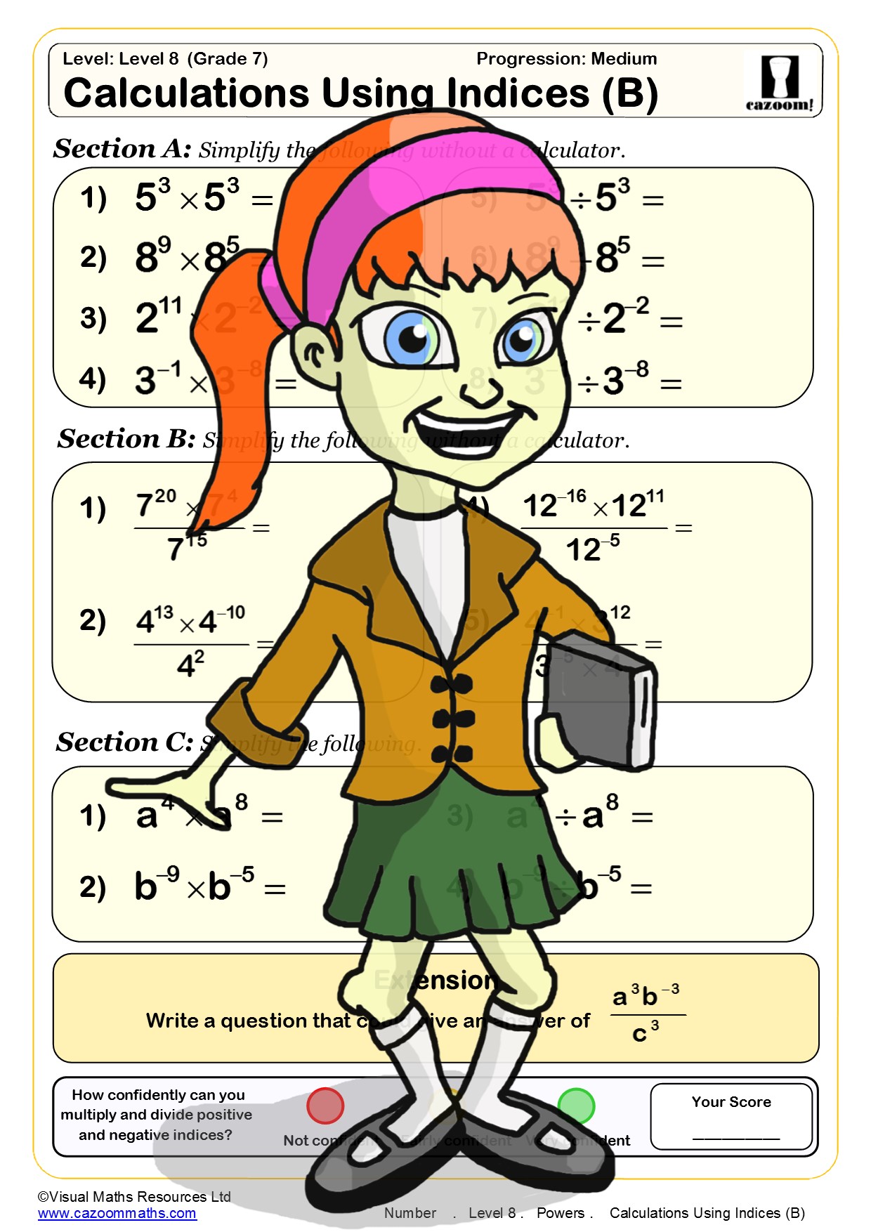 Powers Worksheet KS3 | Laws of Exponents Worksheets