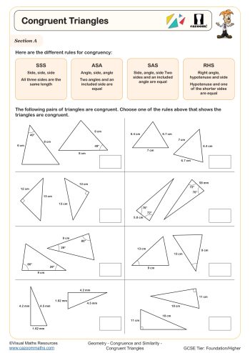 Year 10 Similarity and Congruence Worksheets | PDF Printable Worksheets