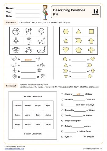 Position and Direction Worksheets - Printable Maths Direction ...