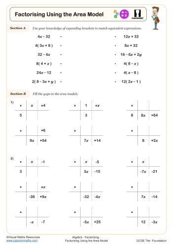 KS3 and KS4 Factorising Quadratics Worksheets - Quadratic Factorisation Worksheets - Printable ...
