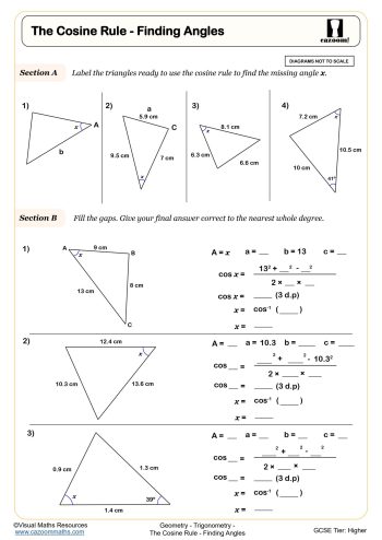 Year 10 Trigonometry Worksheets | PDF Printable Worksheets