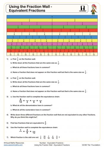 Year 8 Fractions Worksheets | PDF Printable Year 8 Fractions Worksheets