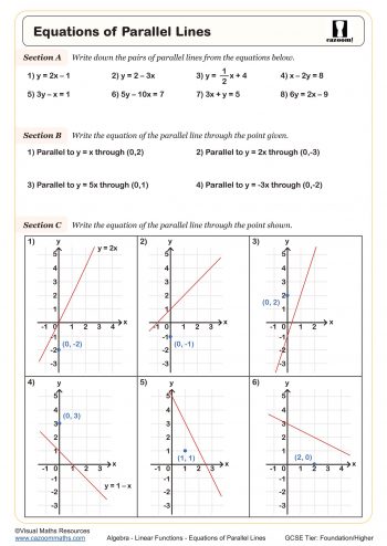KS3 and KS4 Linear Functions Worksheets - Graphing Linear Functions ...