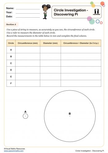 Pi Day Worksheets - Understanding Pi and Circles | Printable PDF Circle ...