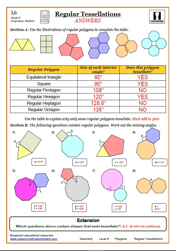 Polygons Maths Worksheets | Cazoom Maths worksheets